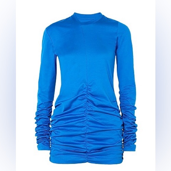 Marques ‘ Almeida | Tops | Blue Marques Almeida Ruched Long Sleeve Tee ...